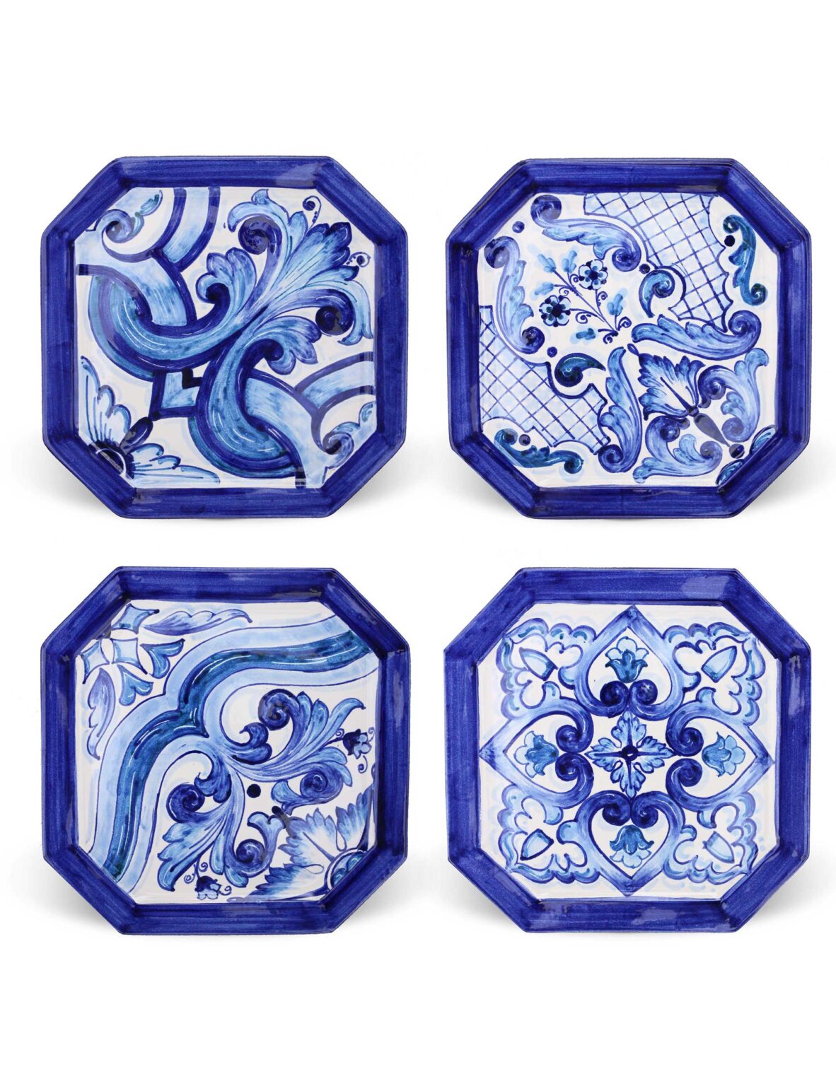 PIATTI DECORATI MAIOLICA BLU MARE | MAREMORO